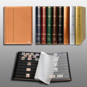 prophila metallic edition stamp album (new) 60 black sides, padded bronze cover