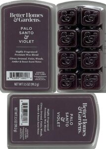 better homes & gardens. - palo santo and violet 3.5oz scented wax cubes 3-pack, 3.5oz (99.2g) x 3, deep violet