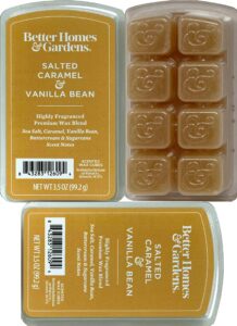 better homes & gardens. better homes and gardens - salted caramel and vanilla bean 3.5oz scented wax cubes 3-pack, 3.5oz (99.2g) x 3, light caramel