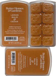 better homes & gardens. better homes and gardens - lemon balm and cedar 3.5oz scented wax cubes 3-pack dull orange