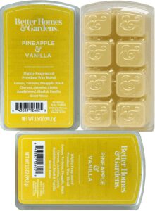 better homes & gardens. better homes and gardens - pineapple and vanilla 3.5oz scented wax cubes 3-pack pineapple yellow