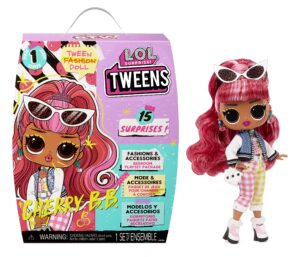 l.o.l. surprise! tweens cherry bb fashion doll with 15 surprises, pink hair, including stylish outfit and accessories with reusable bedroom playset - gift for kids, toys for girls boys ages 4 5 6 7+ years