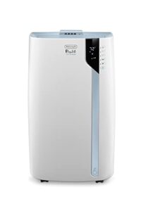 de'longhi pacex390uvcare-6al wh pac portable air conditioner, dehumidifier, fan & uv-carelight, 14000 btu + uv care, white