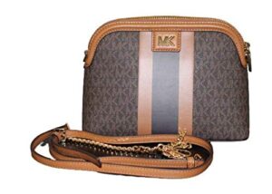 michael kors mott large zip dome crossbody one size (brown acorn)