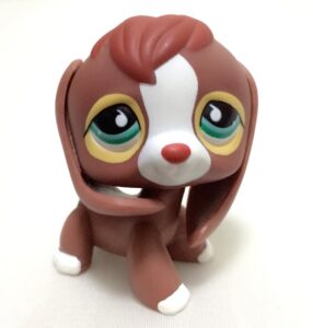 #849 pet shop red brown beagle dog/chien animal green eyes lps toys