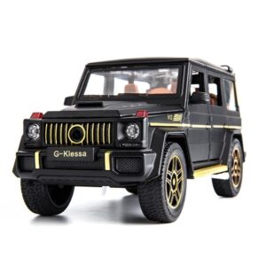 bdtctk 1/24 benz g63 amg model car, zinc alloy pull back toy car with sound and light for kids boy girl gift (black)