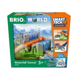 brio smart tech sound waterfall tunnel - interactive train set accessory | enhances motor skills | child-safe | fsc-certified wood material