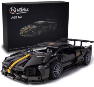 nifeliz l670 sports car moc building blocks and construction toy, adult collectible model cars set to build, 1:14 scale sports car model (1337 pcs)