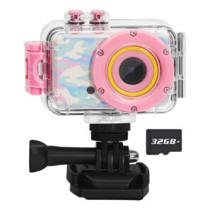 luoba kids camera waterproof children digital camera for kids birthday gifts age 3-10,fhd video toddler toy camera for 3 4 5 6 7 8 year old girls with 32gb card (pink)