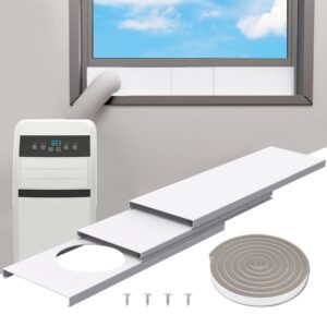 bjade's window seal kit for portable air conditioner of exhaust hose 5.1 inch diameter with insulating sealing tape,adjustable portable ac window vent kit for sliding glass windows.