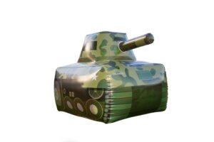 dazmers inflatable army tank - inflatable military battle tank for party war for kids, birthday, toy parties, laser tag, paintball, gel blaster gun, water and airsoft