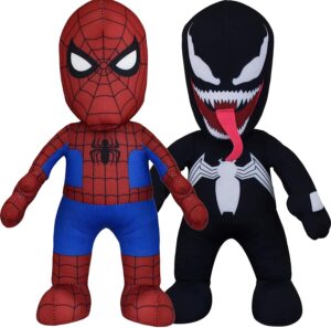 bleacher creatures marvel plush figure bundle: spider-man and venom figures