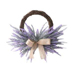 æ— 18 inch artificial lavender wreath, silk lavender wreath with bow, spring summer wreath for front door window wall wedding party home garden decor, purple, 210118xh02-9300-1815254331