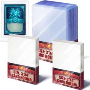 hard plastic card sleeves loader trading card protector card case holder clear protective sleeves holder for baseball card, sports cards, trading card, game card 3 x 4 inch (100 pieces)