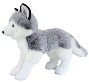 ice king bear lifelike siberian husky stuffed animal - plush toy - 14 inches length - standing