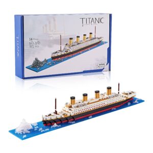 lukhang world famous titanic micro building block set for adult cruise ship micro bricks model kit for kids ages of 14+ - 1872 pcs great gift