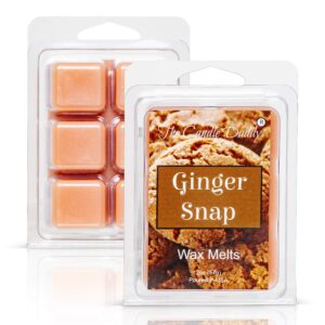 ginger snap - crisp ginger cookie scented melt- maximum scent wax cubes/melts- 1 pack -2 ounces- 6 cubes gift for women, men, bff, friend, wife, mom, birthday, sister, daughter, long lasting wax tart