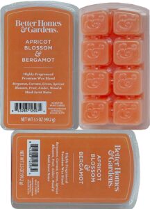 better homes & gardens. apricot blossom and bergamot 3.5oz scented wax cubes 3-pack