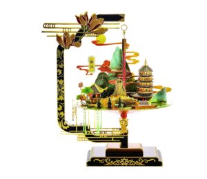 microworld 3d metal puzzle, west lake of hangzhou metal model kits, diy 3d puzzle for adults, brain teaser art craft home decor gift toy for teen family time- zhejiang province