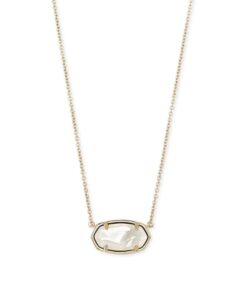 kendra scott elisa pendant necklace in 18k gold vermeil, ivory mother of pearl gem, fine jewelry for women