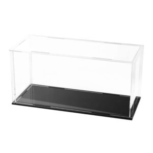 self-assembly acrylic display case,deluxe dustproof showcase,cube countertop box for pop figures collectibles toys,need remove the protective film (10x4x5.7 inch; 25x10x14.5cm)