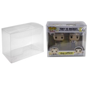 viturio plastic box protector cases compatible with funko pop! 2-pack and vynl figures clear .50mm (10 pack)