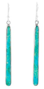 turquoise earrings 925 sterling silver & genuine turquoise (choose color) (turquoise)