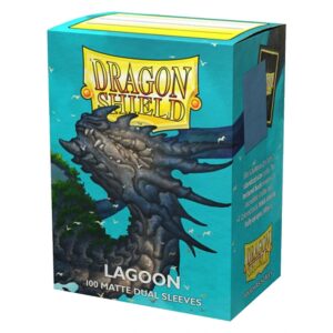 dragon shield standard size card sleeves – matte dual lagoon 100ct – mtg card sleeves are smooth & tough – compatible with pokemon, yugioh, & magic the gathering