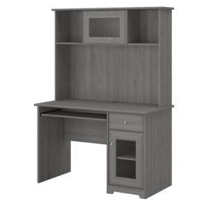 bush furniture cabot small computer desk with hutch and keyboard tray, 48w, modern gray