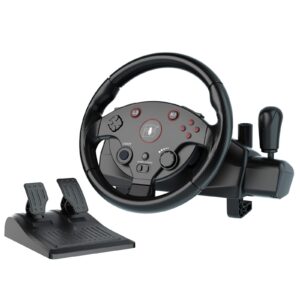 hg 2021 gaming racing wheel 270 degree race steering wheel with pedals and double vibration function for pc/xbox one/xbox 360 / ps4 / ps3 / nintendo switch