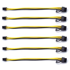 6 pin male to 8 pin (6+2) male pcie adapter power cable pci express extension cable (24 inch)