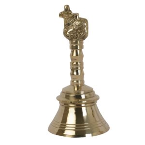 wonderlist handicrafts brass pooja bell with gods sitting on top (nandi), 5 inch, se-45t