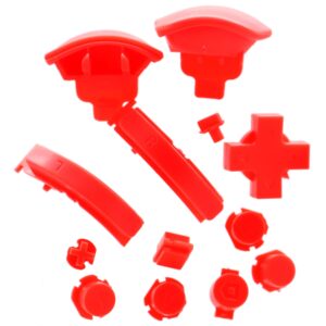 deal4go button set with abxy d-pad home capture l r zr zl triggers replacement for nintendo switch lite plastic (red)