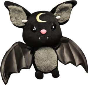 clanam 1pcs plush bat toy 8 inches stuffed animals plush doll，soft cute best gift suitable for all of age, christmas birthday halloween home decoration gift（black）