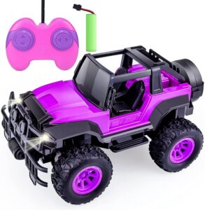 yongnkids remote control car for girls boys, rc car toy for 3 4 5 6 7 years old - 1:20 scale rc truck with road vehicle for kids birthday easter christmas toy gift,purple