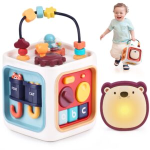 iplay, ilearn baby learning activity cube, montessori sensory toys for toddlers 1-3, infant educational busy center, travel carseat toy, birthday gifts for 6 9 12 18 month, 1 2 3 year old boys girls