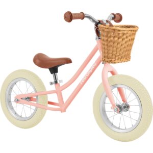 retrospec baby beaumont kids' balance bike for toddlers, no pedals, cushioning air filled tires for boys and girls ages 18 months - 3 years, with adjustable seat height