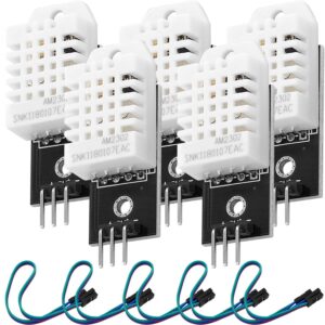 icquanzx 5pcs dht22/am2302 digital temperature and humidity sensor module temp humidity monitor 3pins module with cable