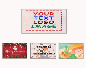 custom personalized door mat, customized photo text non-slip washable mat for bedroom room garden office, home decorative (23"x46")