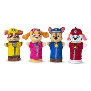 melissa & doug paw patrol hand puppets (4 puppets, 4 cards) - paw patrol puppets pretend play for kids