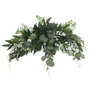 moovgtp artificial eucalyptus floral swag, 23.6in artificial mixed eucalyptus leaves swag wedding arch flowers front door decorative swags for wedding arch home garden decor