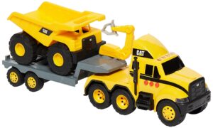 funrise - cat heavy movers flatbed truck with dump truck