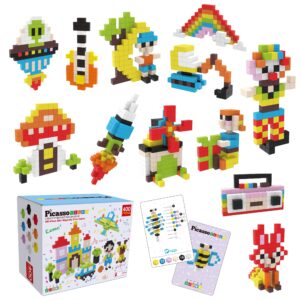 picasso cubes 0.5” pixel magnetic puzzle cube 400 piece mix & match sensory toys steam education learning building block magnets children construction toy set stacking magnet creative kit pmc400