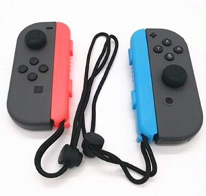 1 pair of joy-con handle controllers with anti-slip lanyards for nintendo switch video games-blue&red