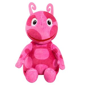 just play backyardigans 7-inch small bean plush stuffed animal, uniqua, pink, bean filled bottom, kids toys for ages 3 up