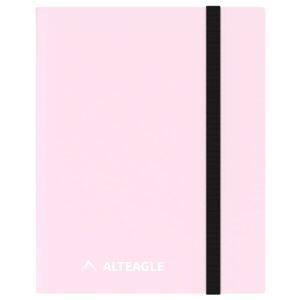 alteagle 9 pocket trading card binder, 360 side loading pocket album for tcg (pink)