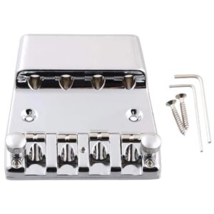 fixed metal bass guitar bridge 4 string with tool set hardtail saddle bridge for rickenbacker guitar parts