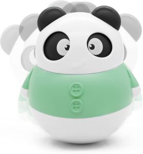 conzy roly poly tumbler panda, baby tummy time toy, cute musical toy gift for infant boy girl 36 months and up, cute desk toys for office for adults