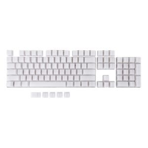 petforu pom jelly keycaps doubleshot translucent oem profile for 6187104108 keys pc gaming mechanical keyboards (white)