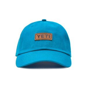 yeti leather logo badge soft crown hat, king crab orange